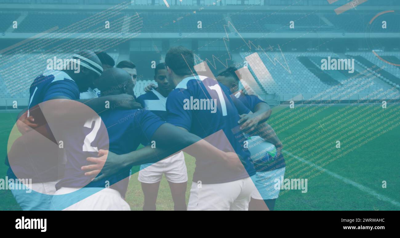Image of statistics over rugby players Stock Photo - Alamy