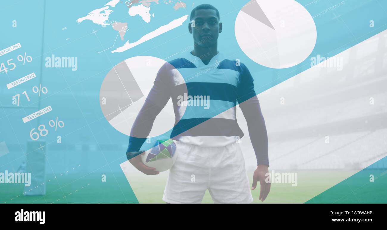 Image of statistics over rugby player Stock Photo - Alamy