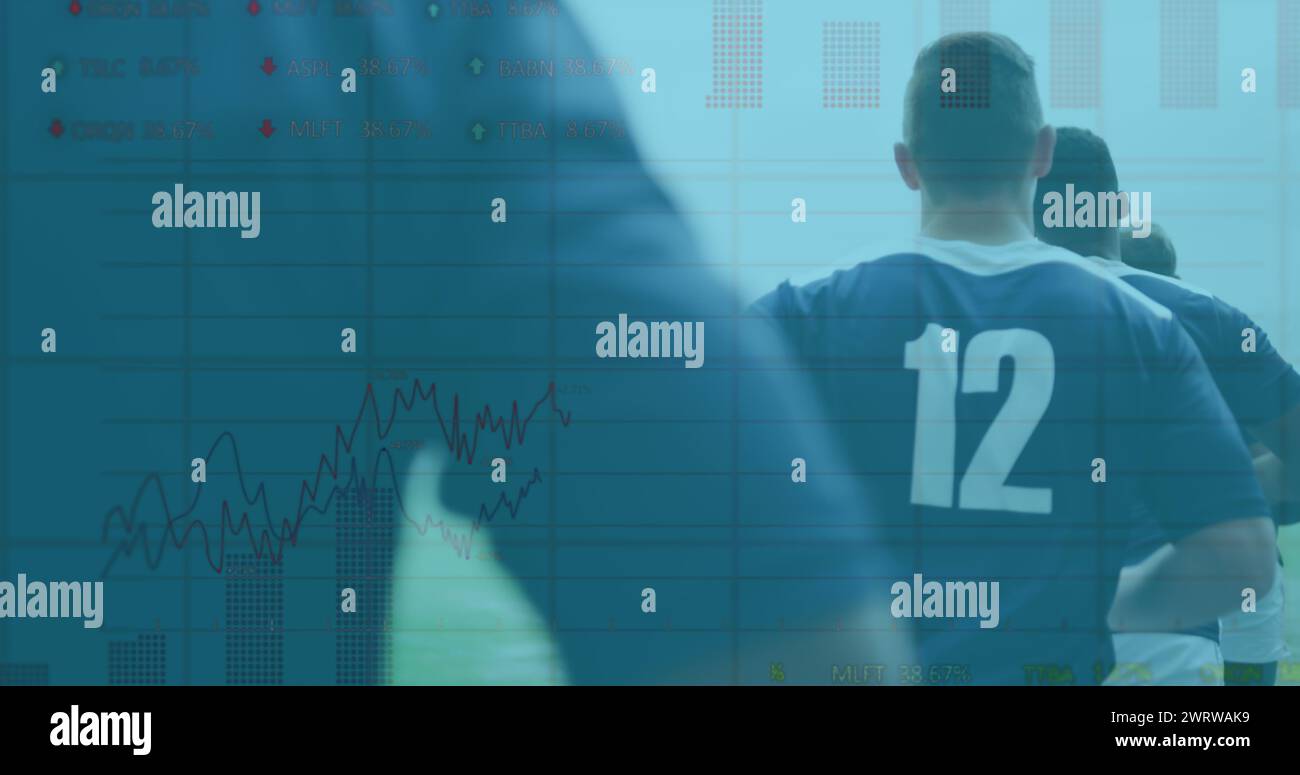 Image of statistics over rugby players Stock Photo - Alamy