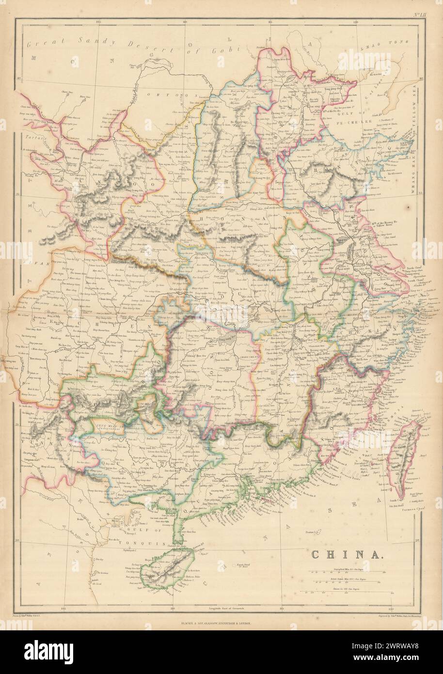 China in provinces by Edward Weller. Hong Kong Formosa/Taiwan 1860 old ...