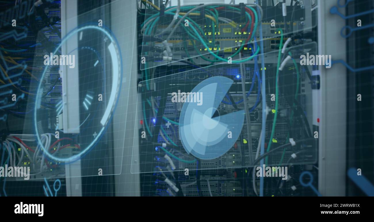 Image Of Scope Scanning And Data Processing Over Cables In Computer