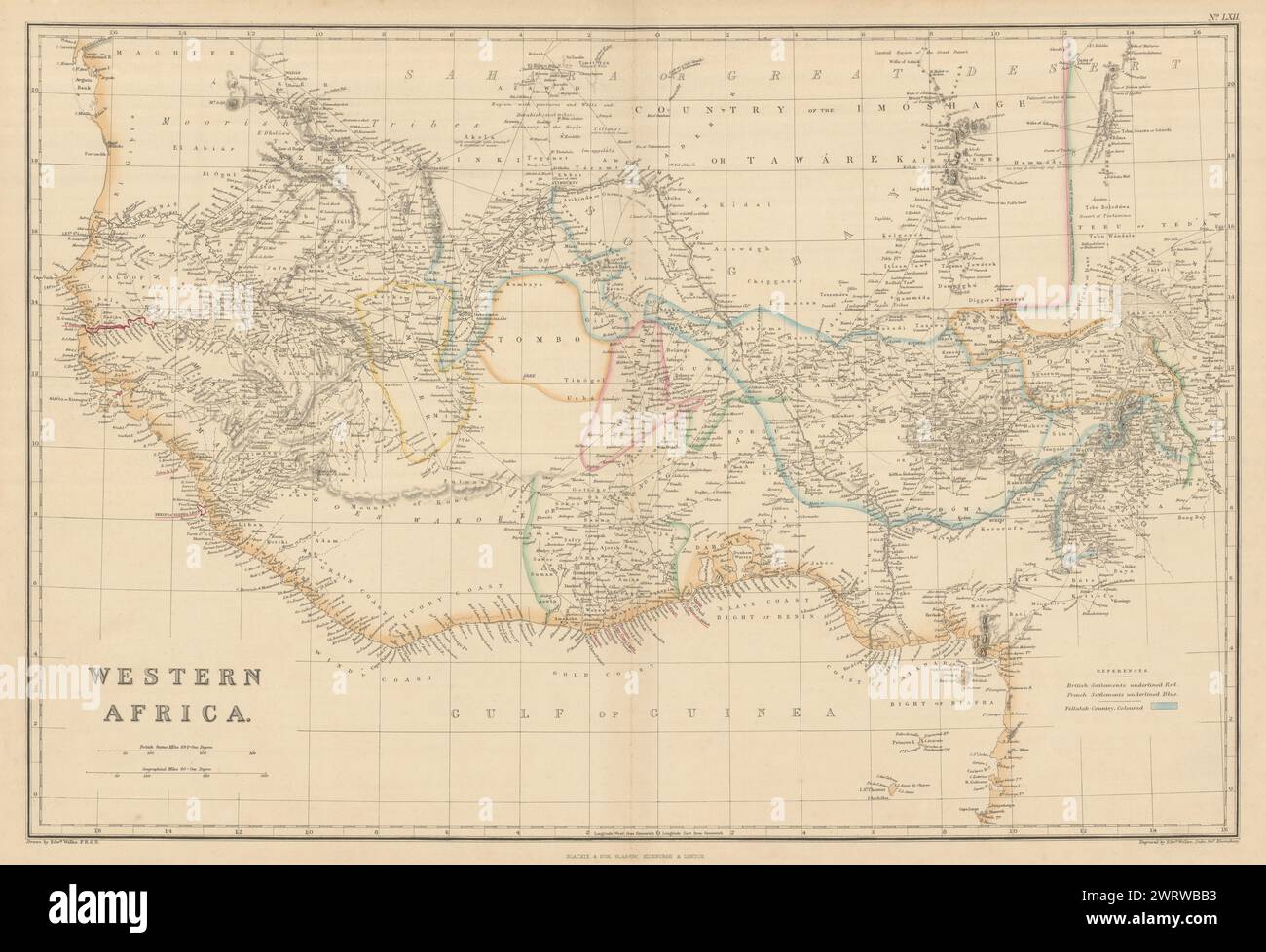 Western Africa by Edward Weller. Early British/French settlements 1860 ...