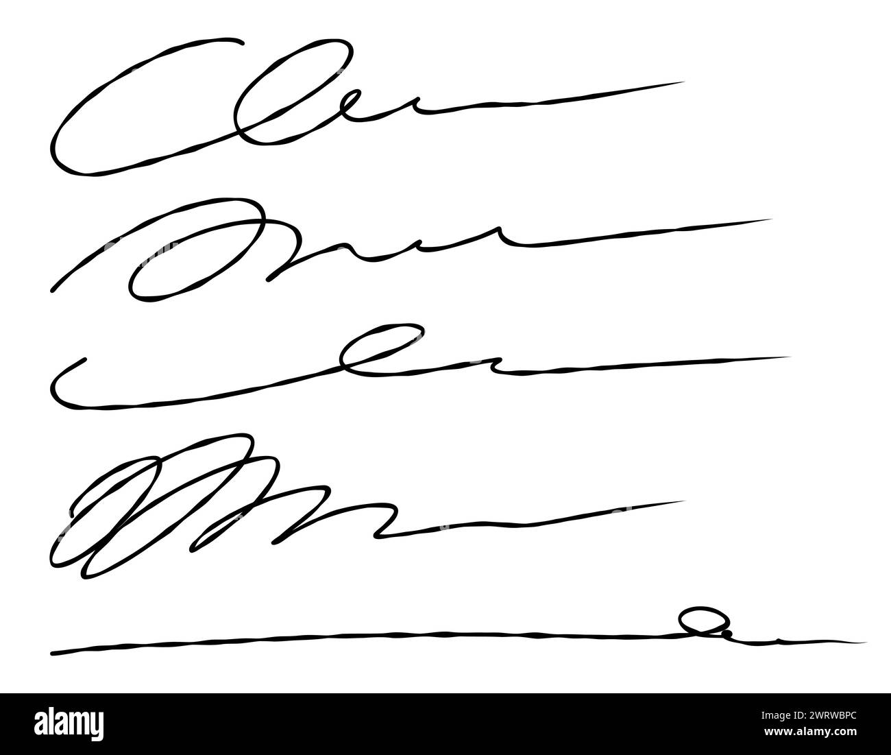 hand lettering line, signature line vector on a white background ...