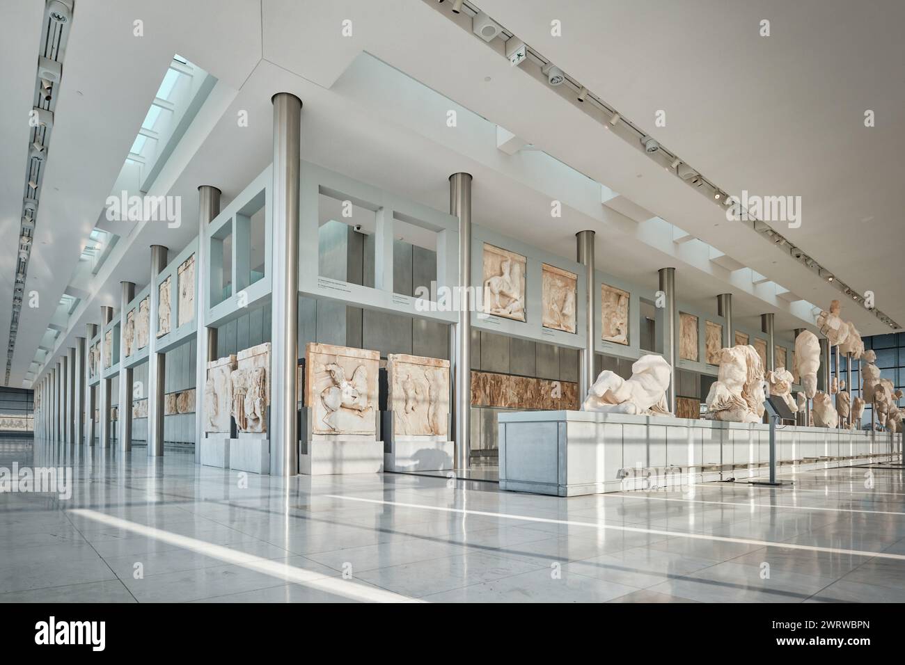 Athens, Greece - March 02, 2024: Interior view of the New Acropolis ...