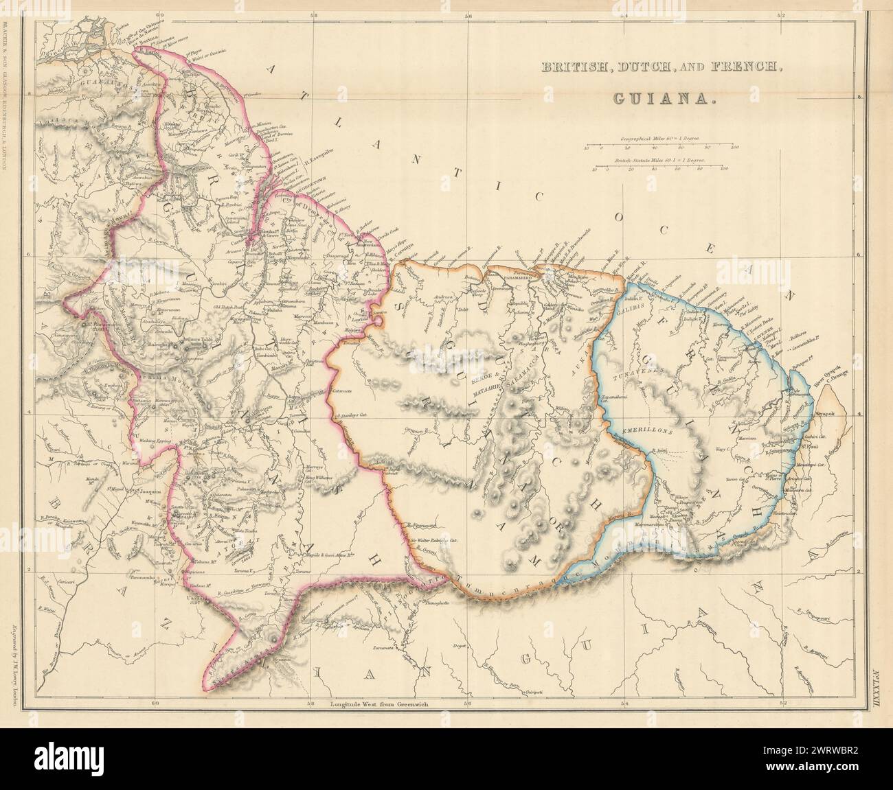 Old map of guyana hi-res stock photography and images - Alamy
