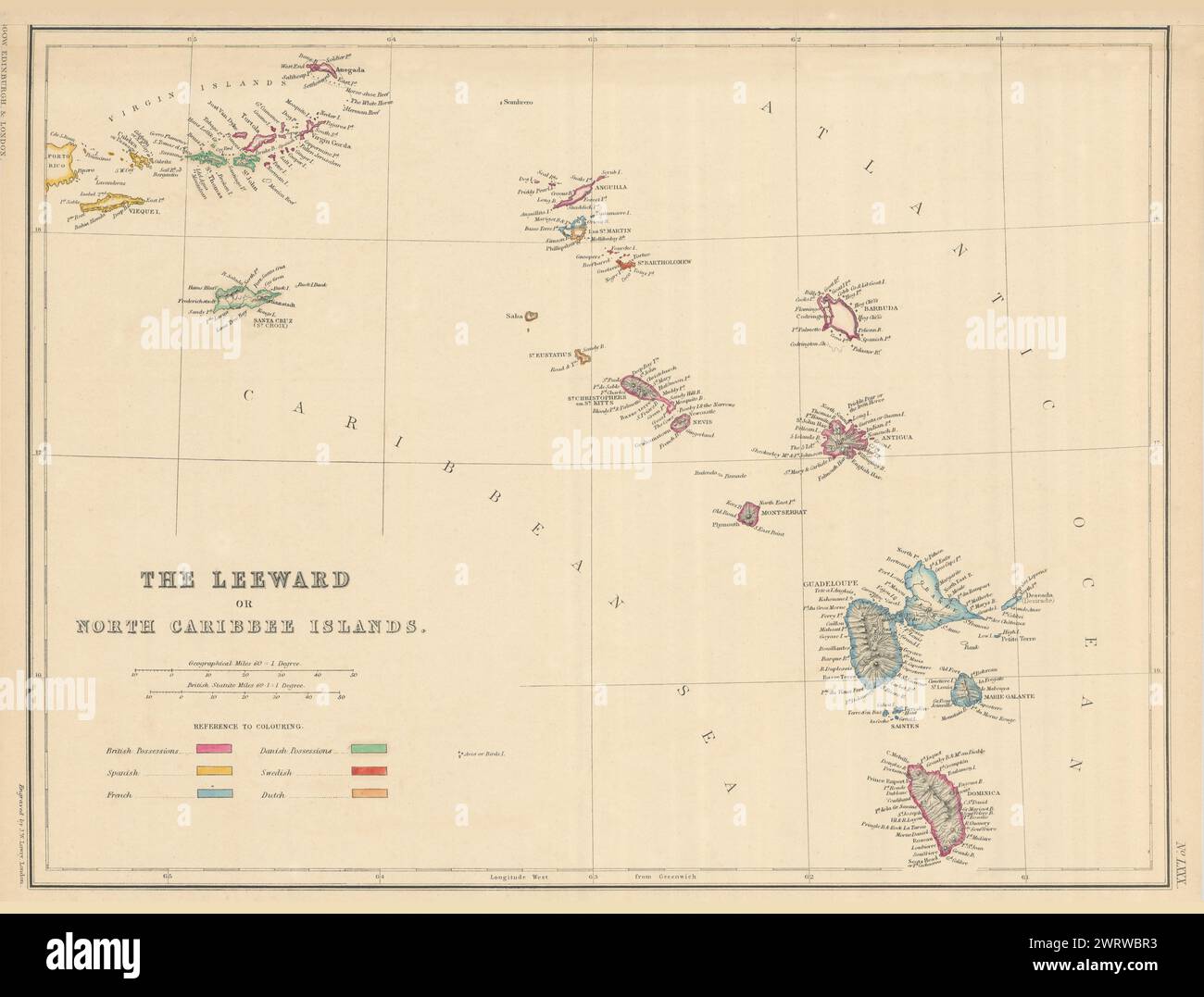 Leeward islands map hi-res stock photography and images - Alamy
