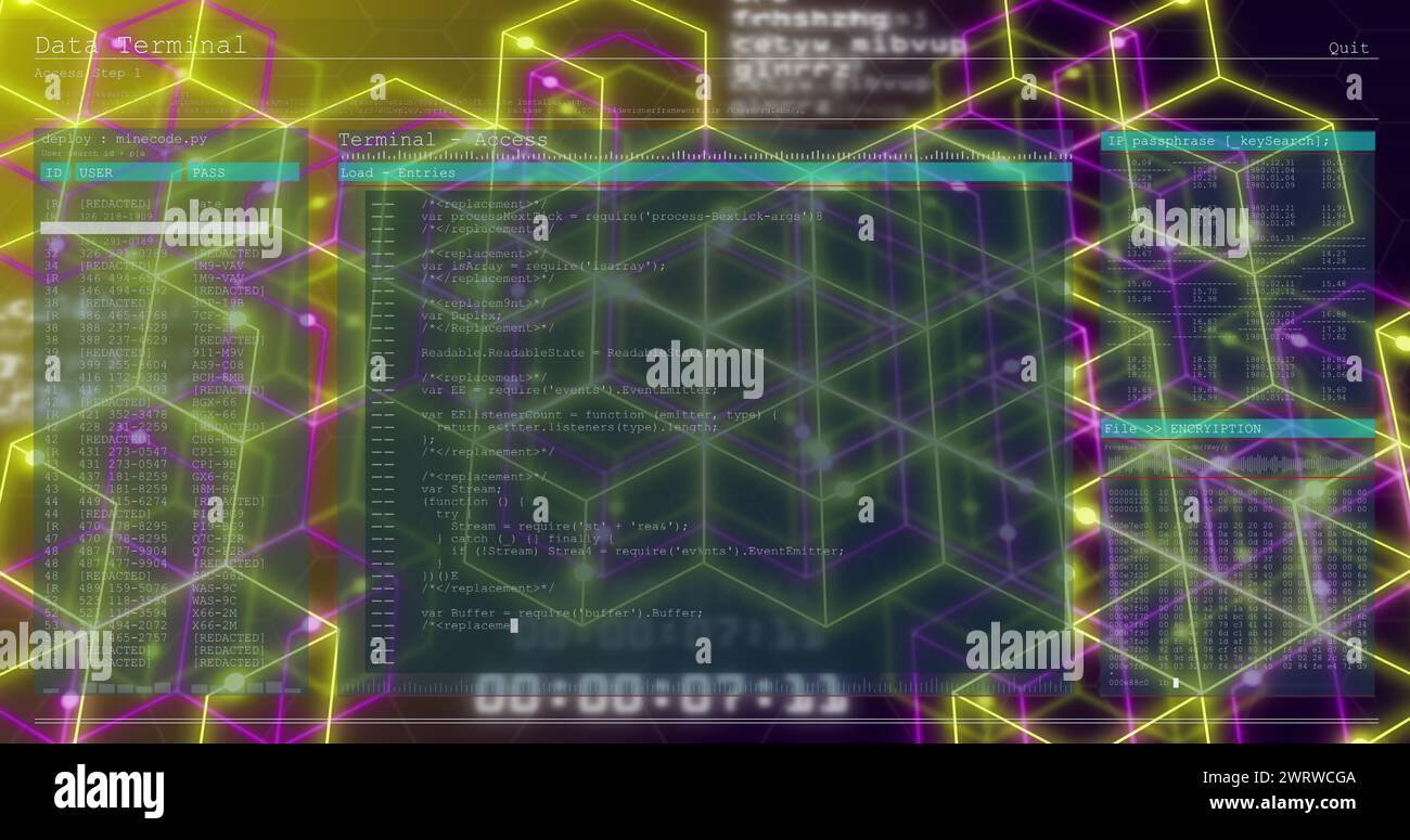 Image of network of connections and data processing over screens Stock ...