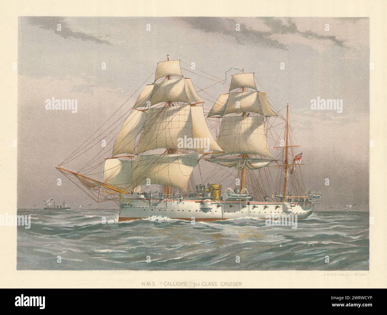 H.M.S. "Calliope" - 3rd class cruiser (1884) by W.F. Mitchell. Royal ...