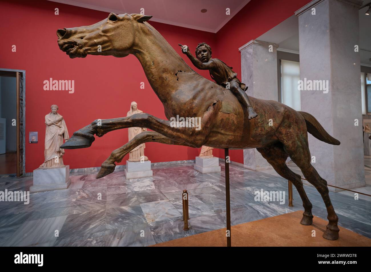 Athens, Greece - March 03, 2024: : Bronze Statue of a Boy Riding a Race ...