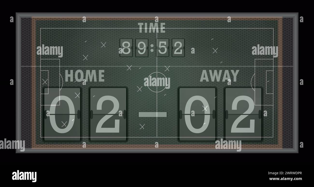 Image of scoreboard with numbers on black background Stock Photo - Alamy