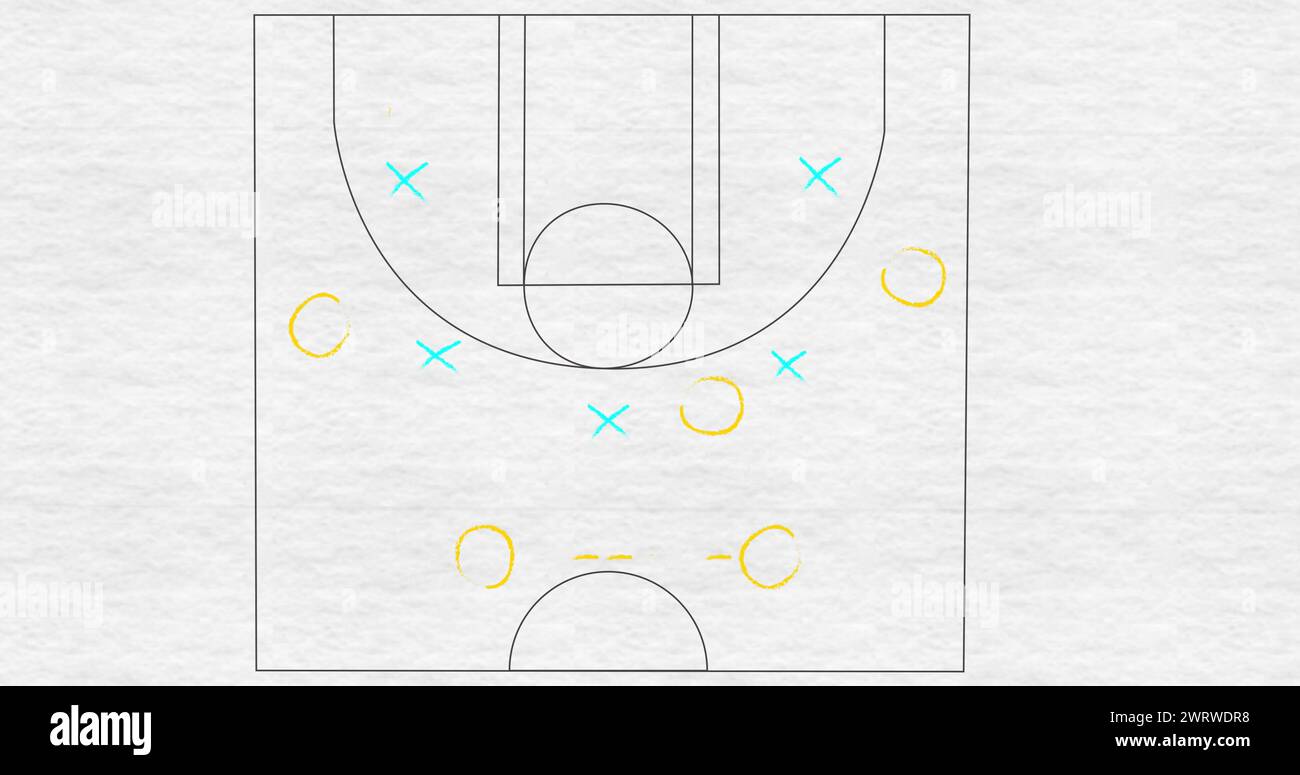 Image of drawing of game plan over white background Stock Photo - Alamy