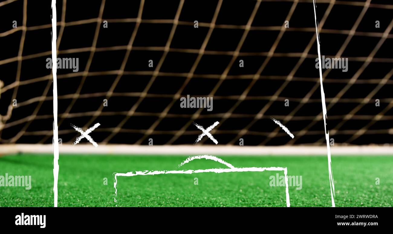 Image of football over plan of stadium Stock Photo - Alamy