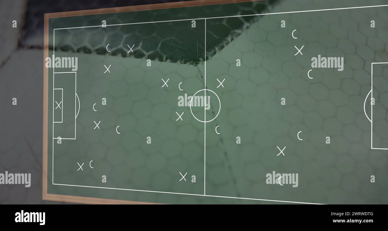 Image of drawing of game plan over green background Stock Photo - Alamy