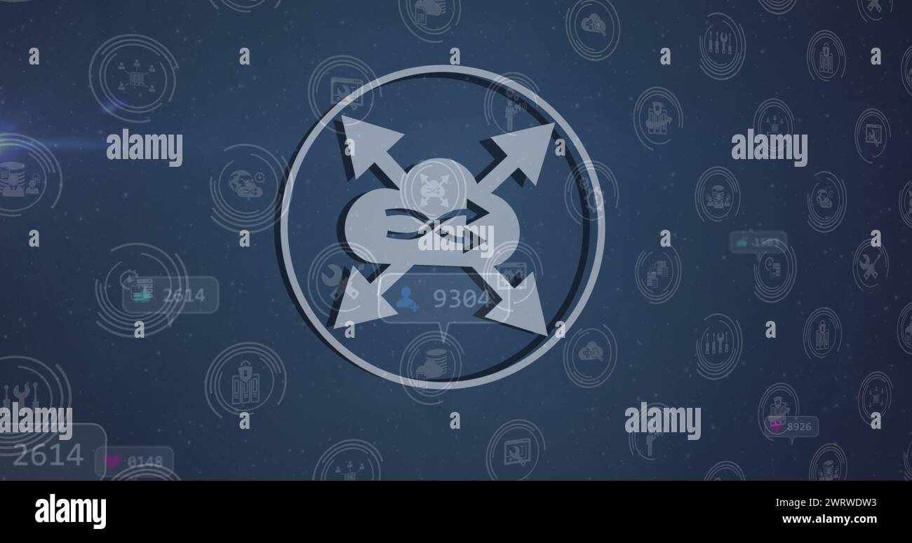 Network of digital icon and multiple speech bubbles with increasing ...