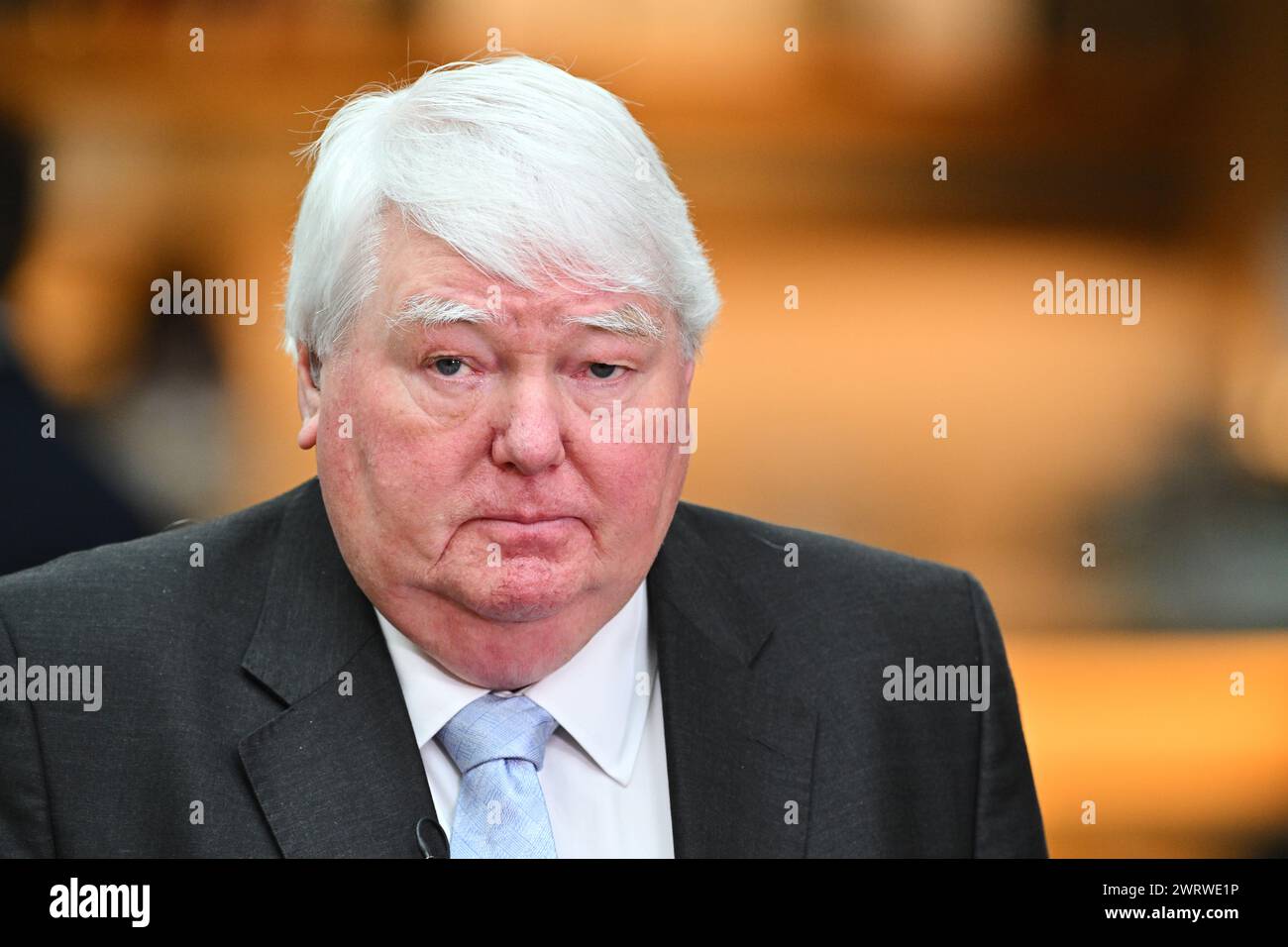Edinburgh Scotland, UK 14 March 2024. Journalist Brian Taylor at the ...