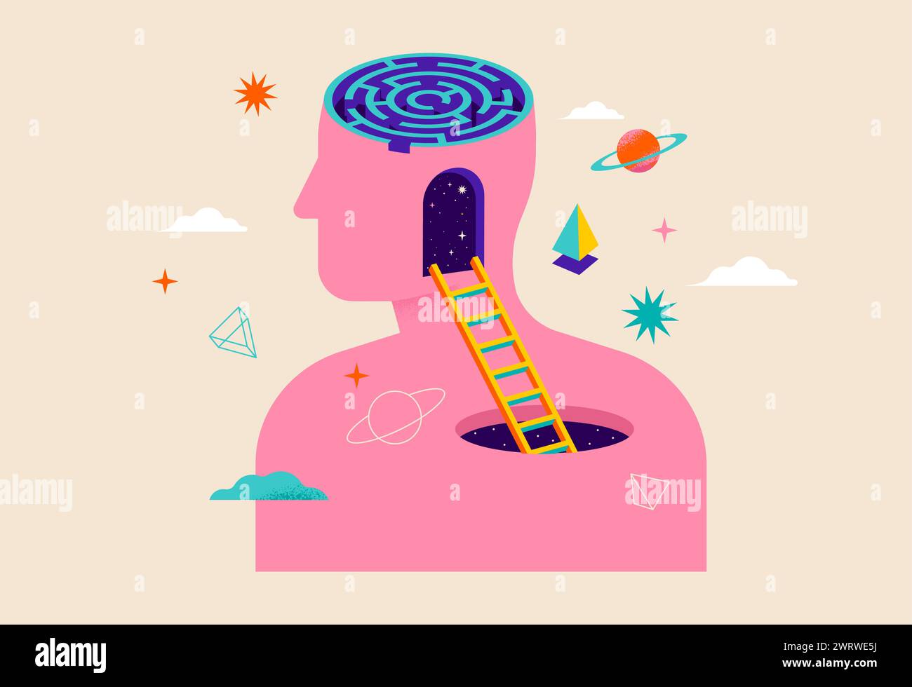 Maze mind art 3d Stock Vector Images - Alamy