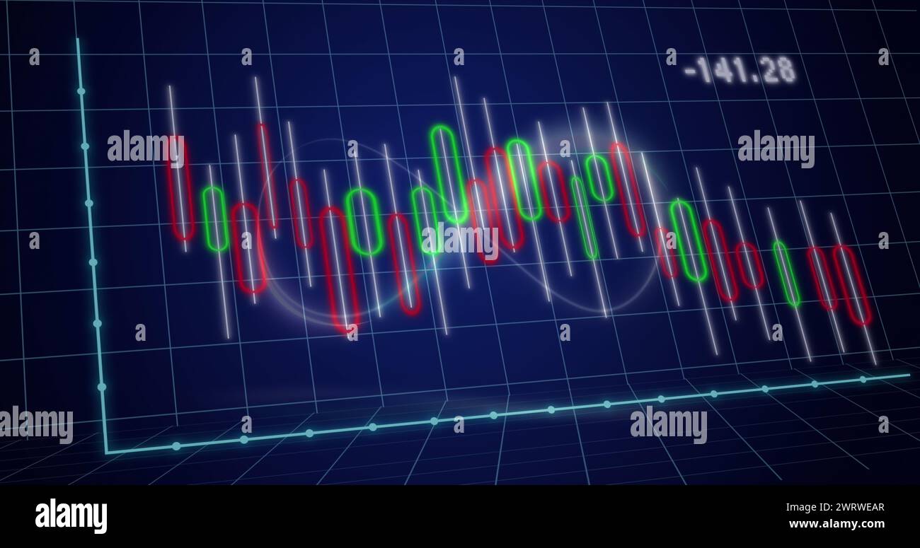 Image of multicolored graph with changing numbers over infinity symbol ...