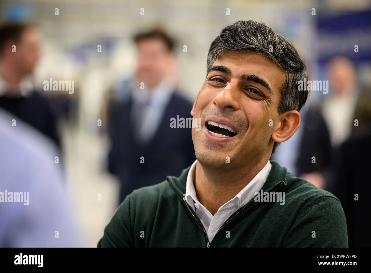 Prime Minister Rishi Sunak speaks with technical apprentices during a ...