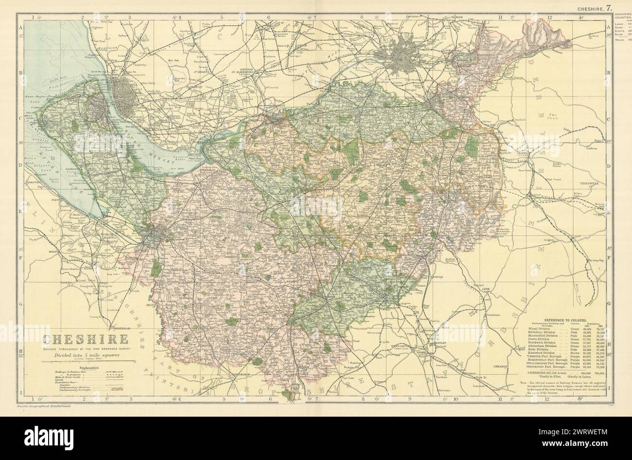 Cheshire map hi-res stock photography and images - Alamy