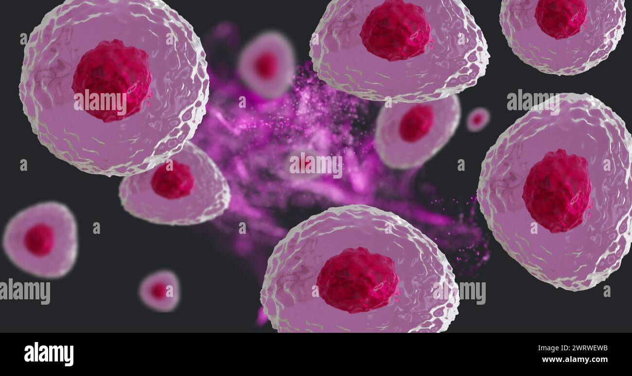 Image of human body cells on black background Stock Photo - Alamy