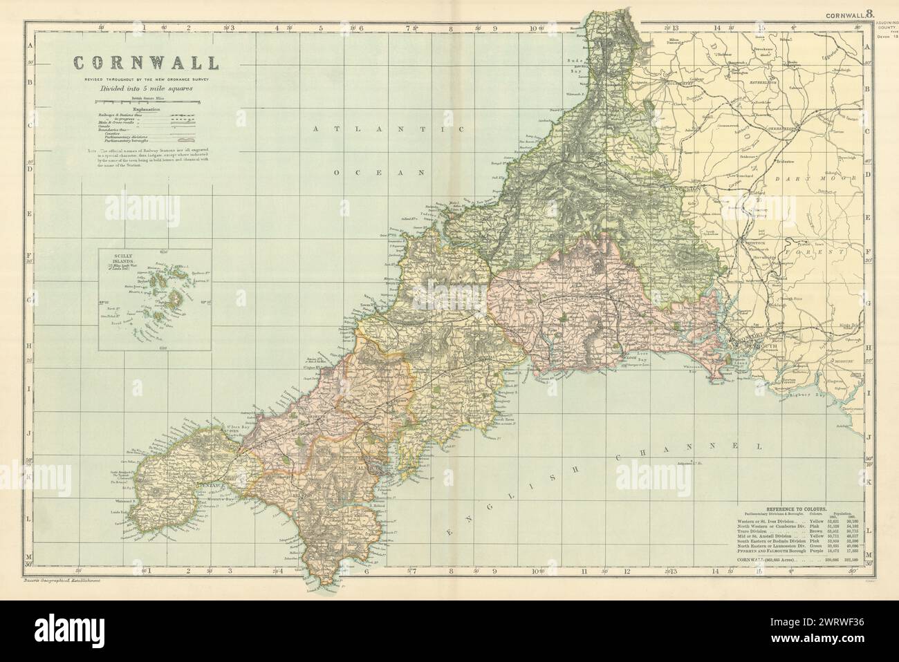 Antique map of cornwall hi-res stock photography and images - Alamy