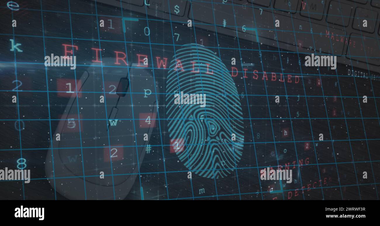 Biometric fingerprint scanner and security padlocks against close up of ...