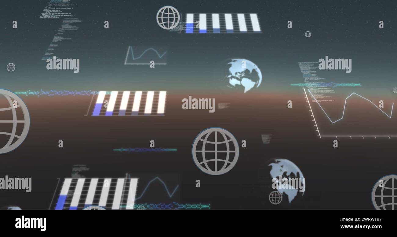 Image of scope scanning and data processing on screens Stock Photo - Alamy
