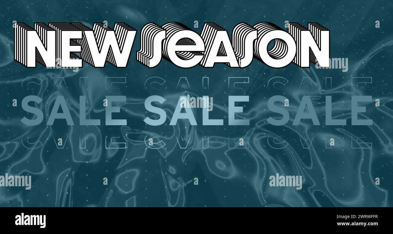 Image of new season sale text in white letters over white map lines in ...