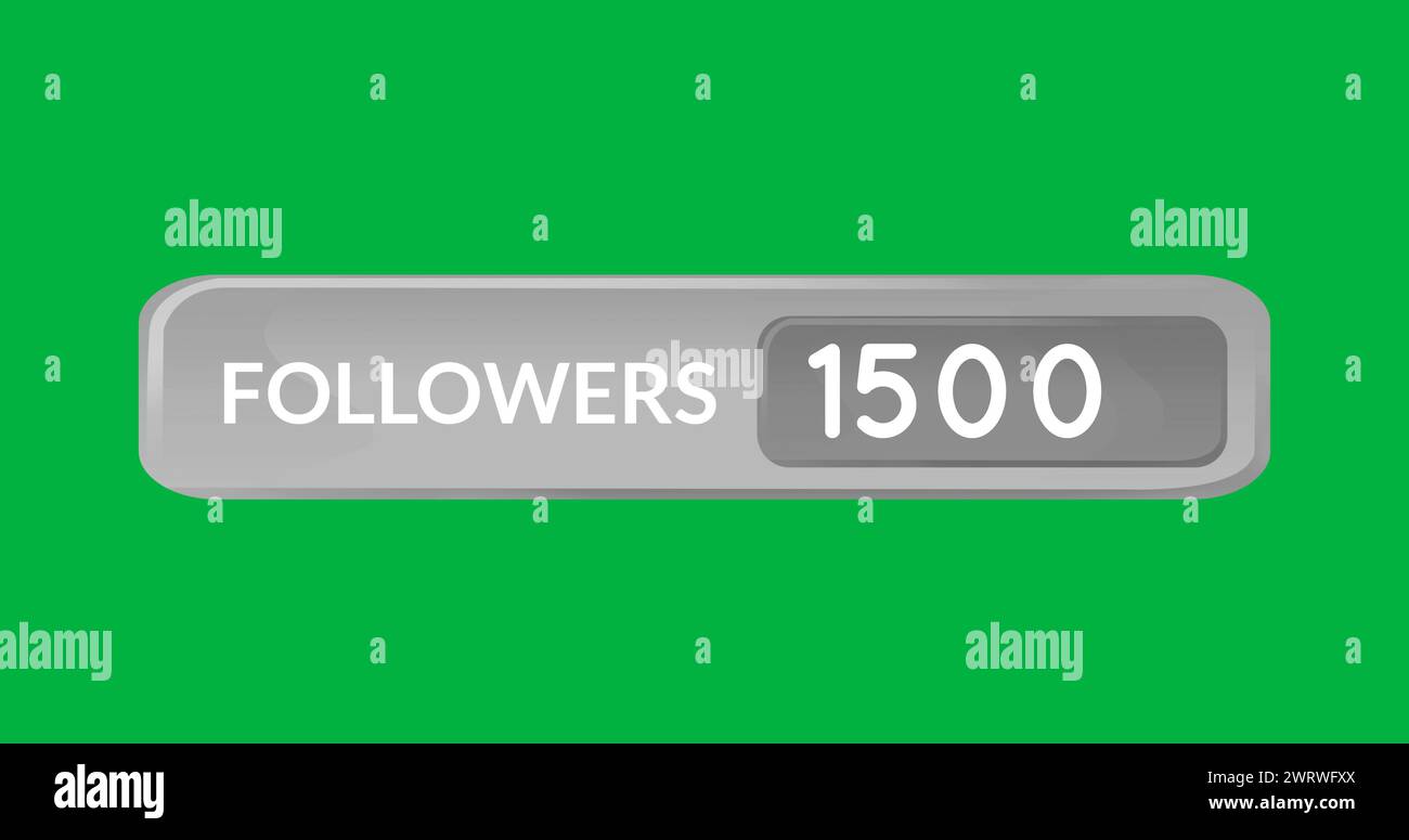 Digital image of a grey follower button with numbers increasing on a ... Digital image of a grey follower button with numbers increasing on a ...