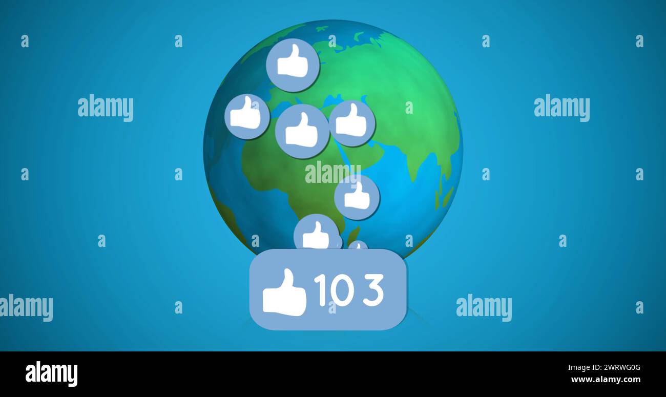 Animation rotating globe on interface hi-res stock photography and ...