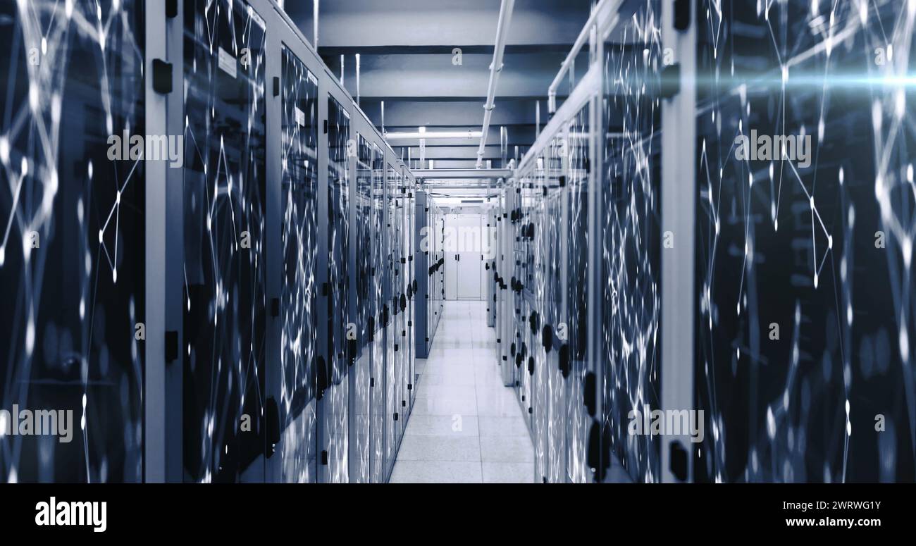 Image of networks of connections over computer servers Stock Photo - Alamy