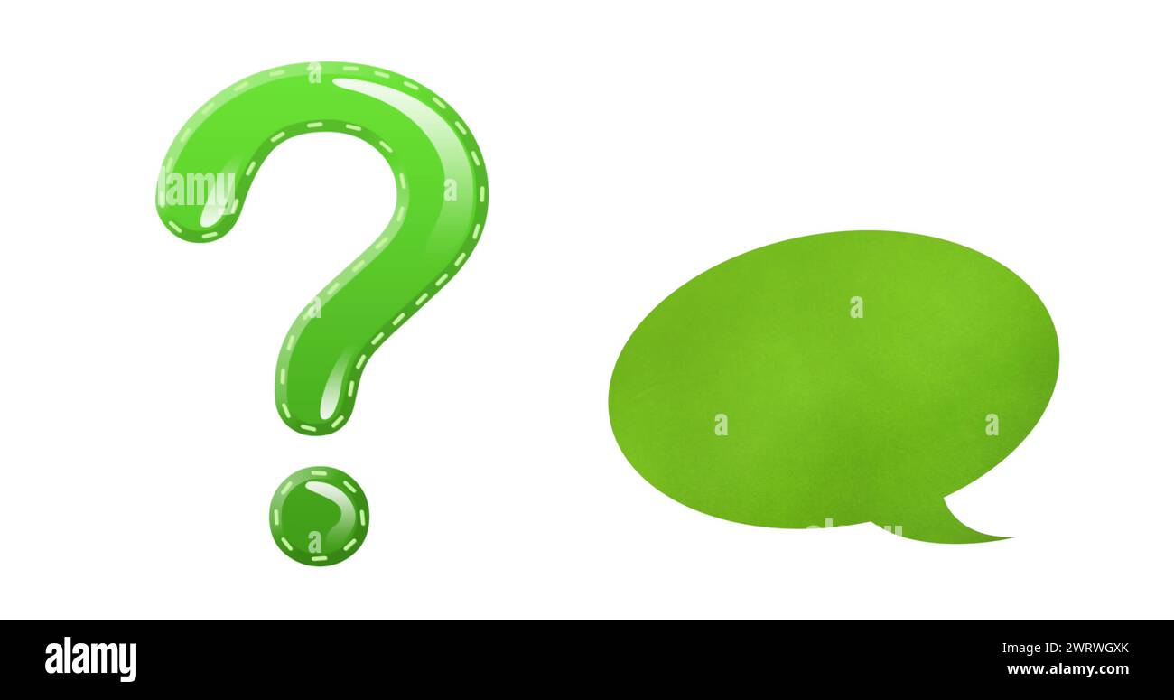 Image of speech bubble and question mark on white background Stock ...
