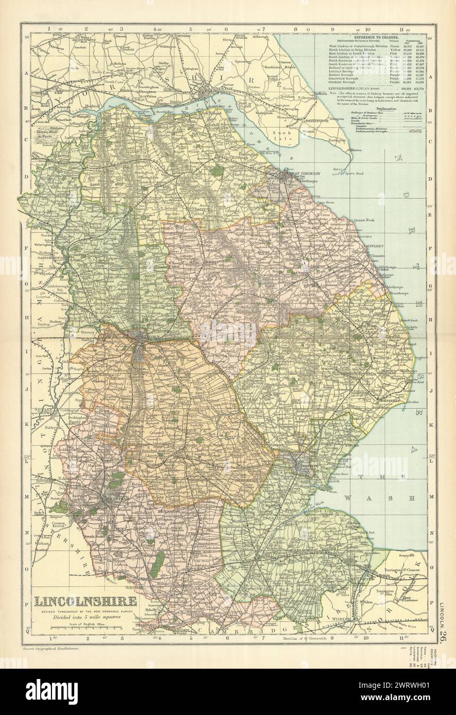 Lincolnshire county map hi-res stock photography and images - Alamy