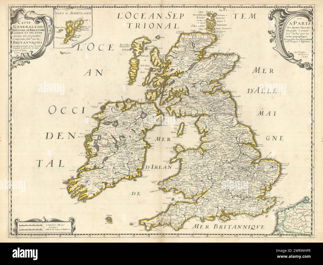 Carte Generale des Royaume d'Angleterre, Escosse et Irelande. SANSON ...