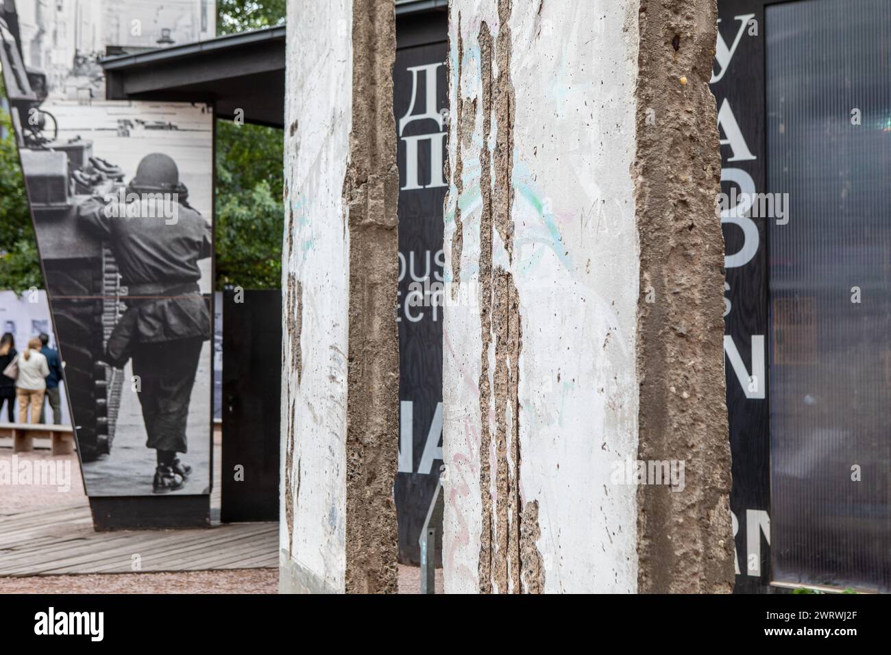 September 2022 -Checkpoint Charlie Landmark boundary marking east ...