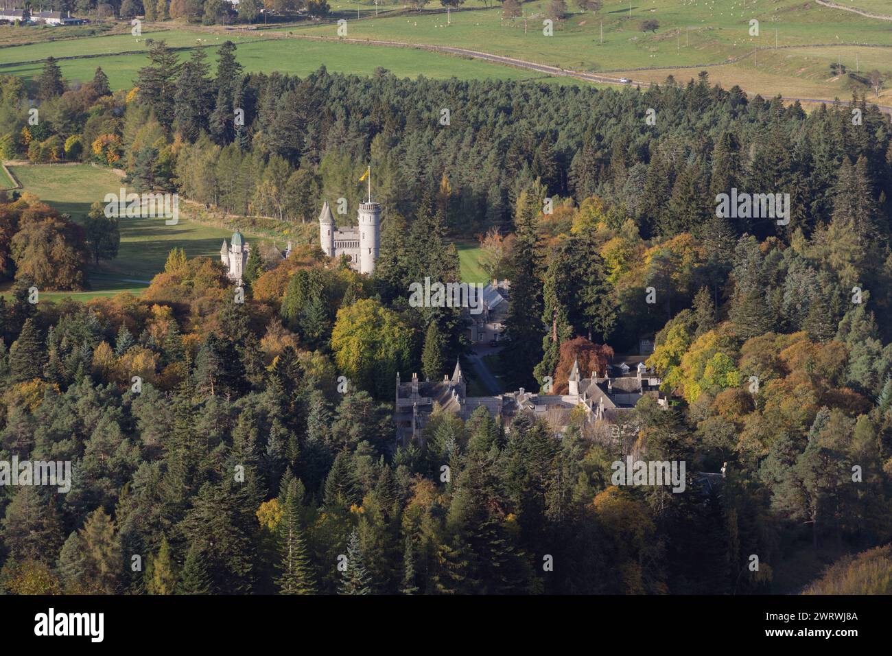 A View of Balmoral Castle in the Scottish Highlands from an Adjacent ...
