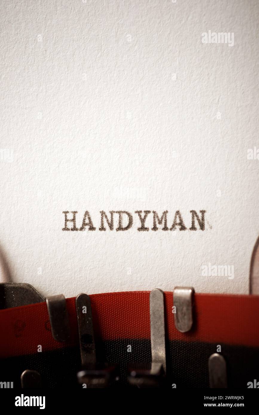 Handyman word written with a typewriter Stock Photo - Alamy