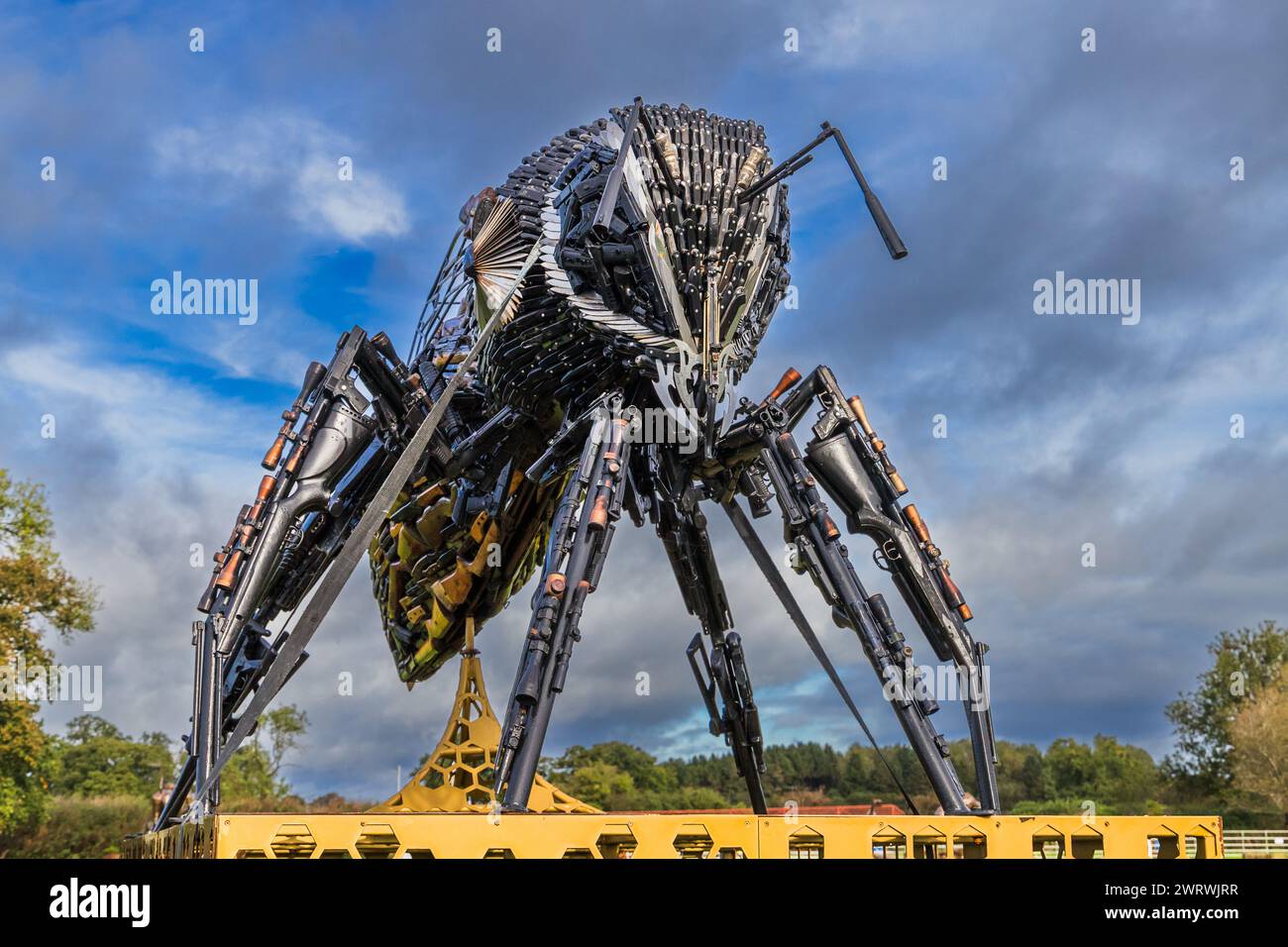 Bee sculpture made from recovered knives and other weapons seen at the ...
