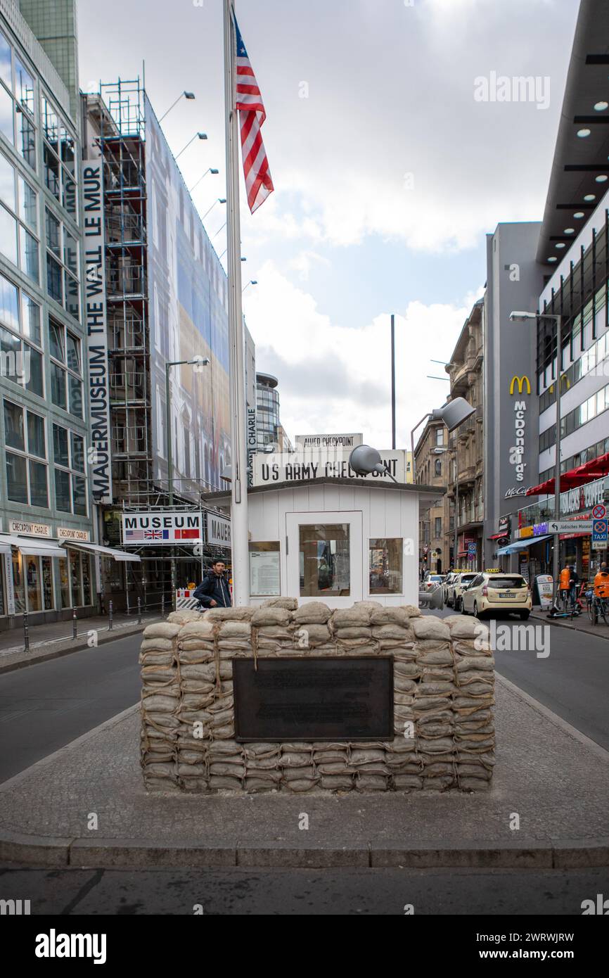September 2022 -Checkpoint Charlie Landmark boundary marking east ...