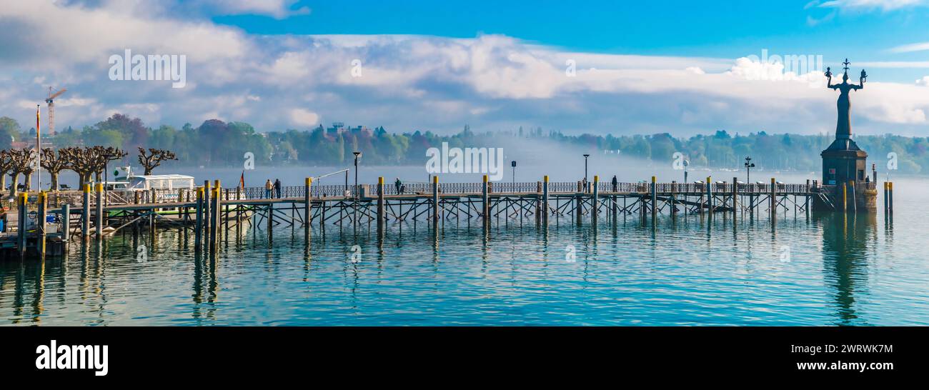 Lovely large panorama of the pier leading to the famous Imperia statue ...