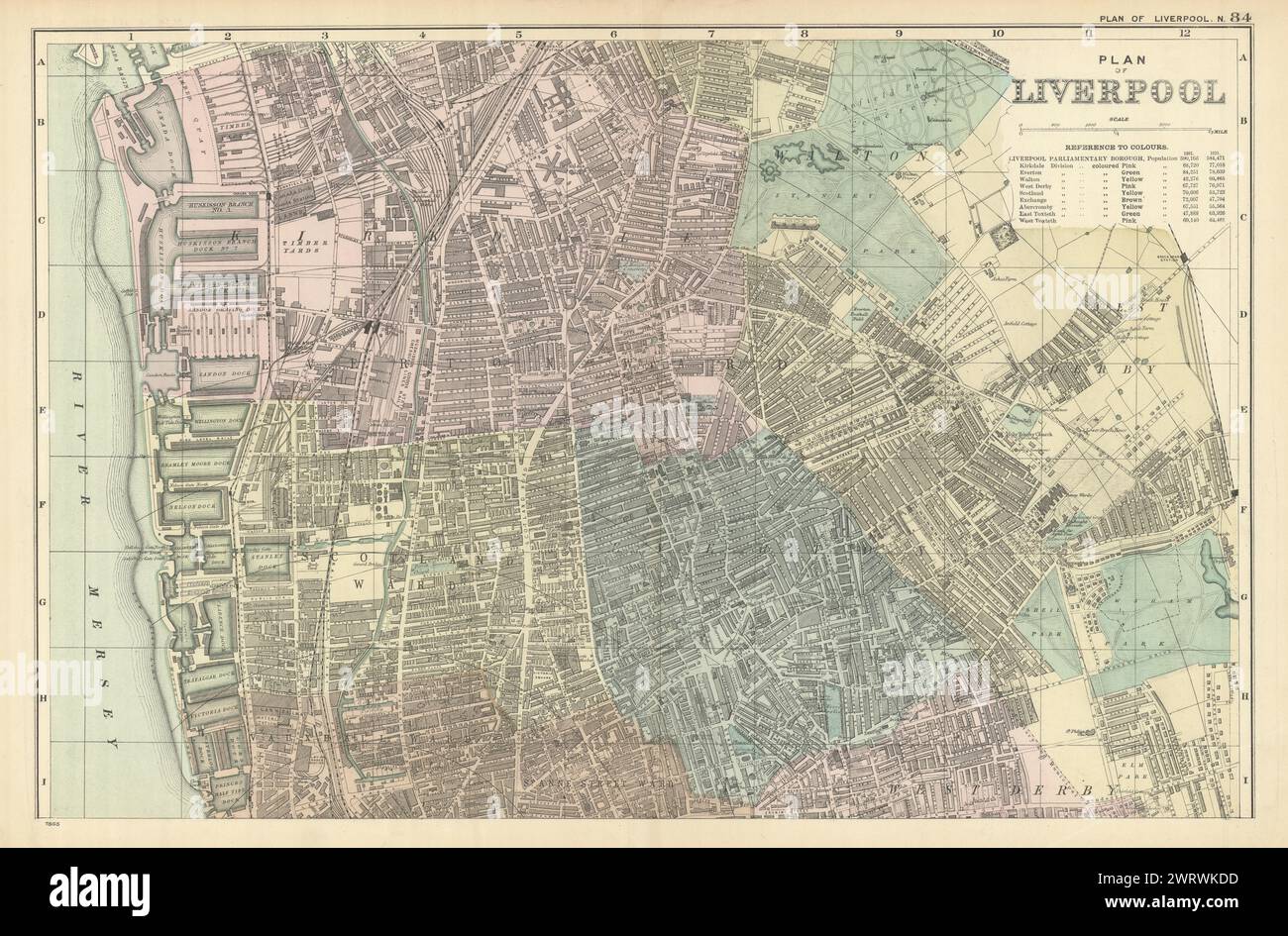 LIVERPOOL NORTH Everton Anfield Kirkdale Vauxhall town city plan BACON ...