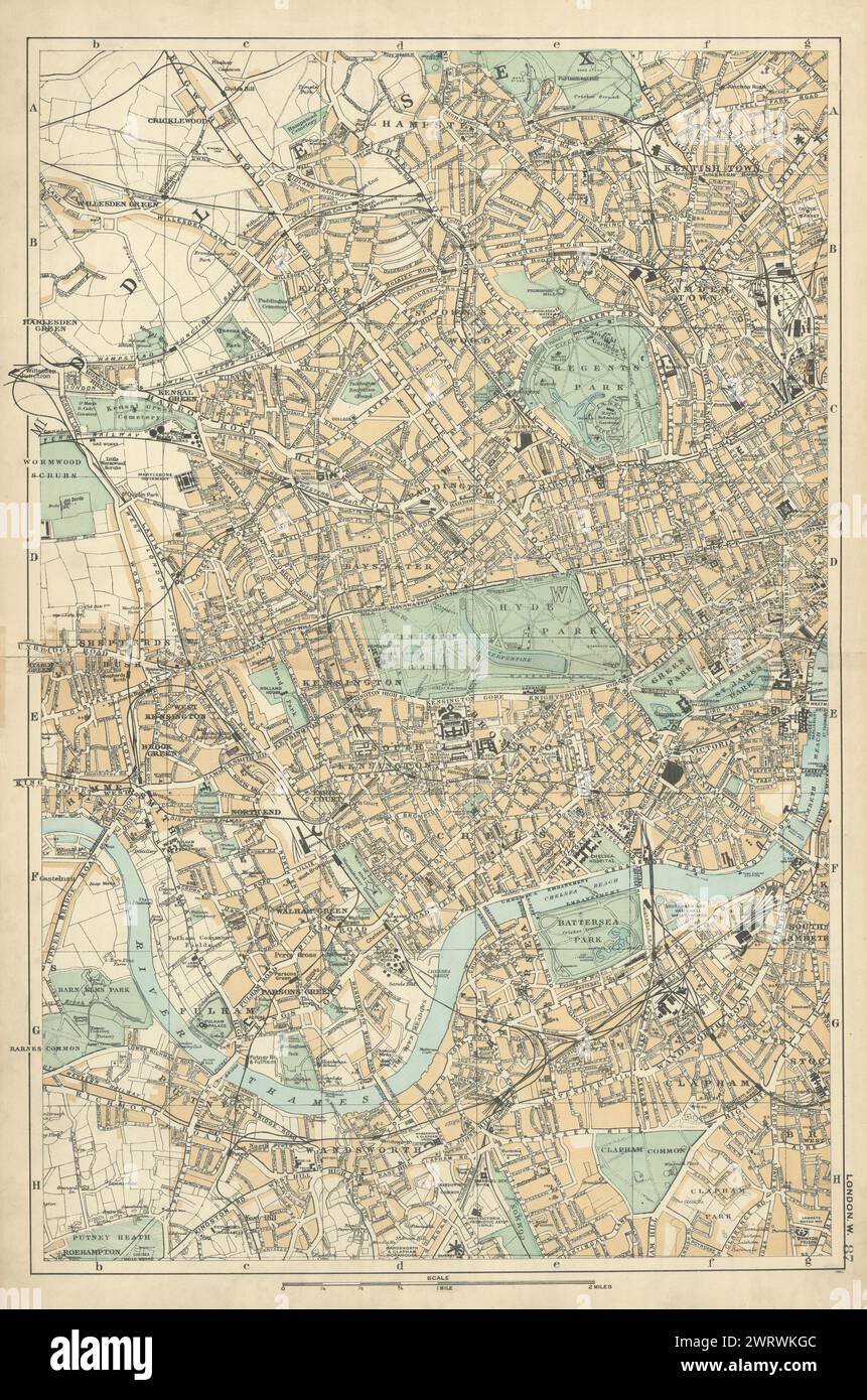 WEST LONDON Westminster Kensington Chelsea Wandsworth city plan BACON ...