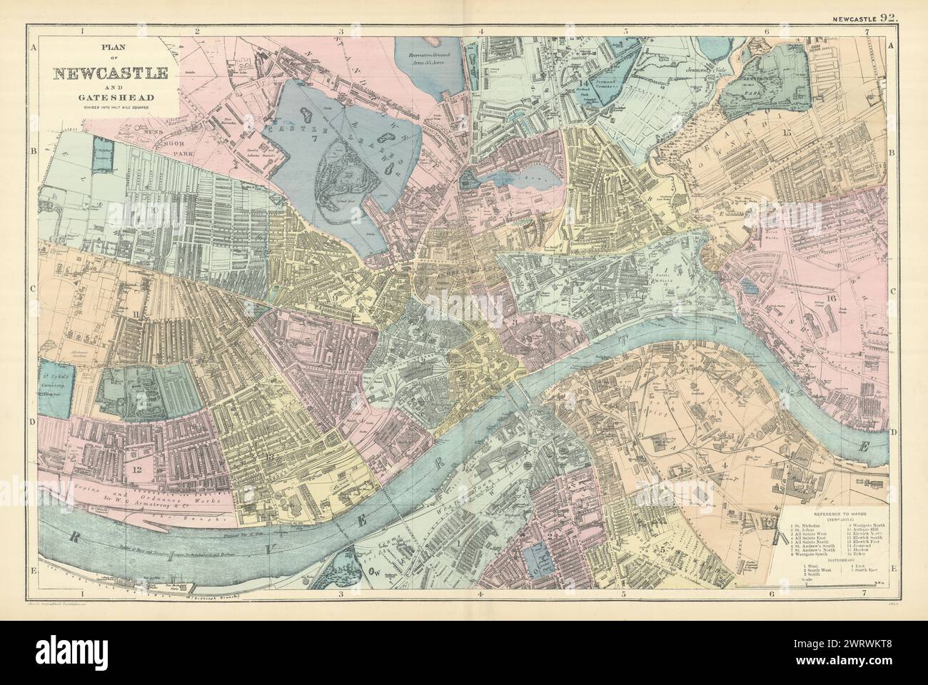 Old map newcastle hi-res stock photography and images - Alamy