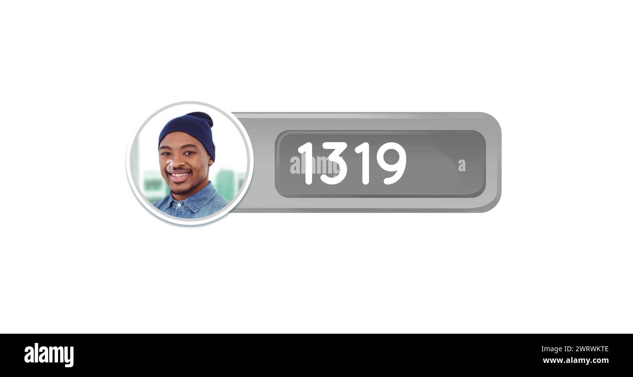 Image of a profile picture inside a grey message bubble with increasing ...