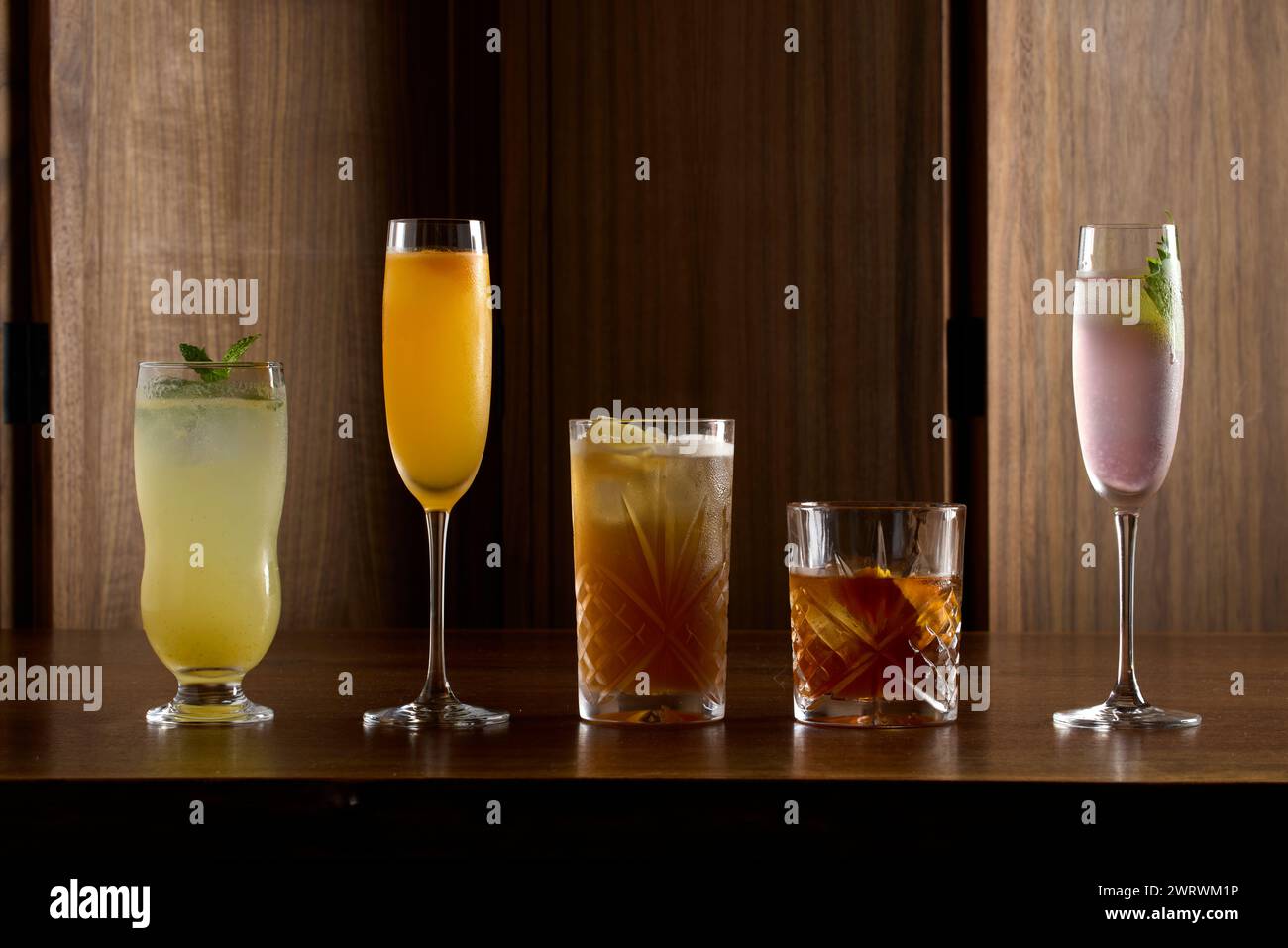 Five Cocktail Drinks Stock Photo - Alamy