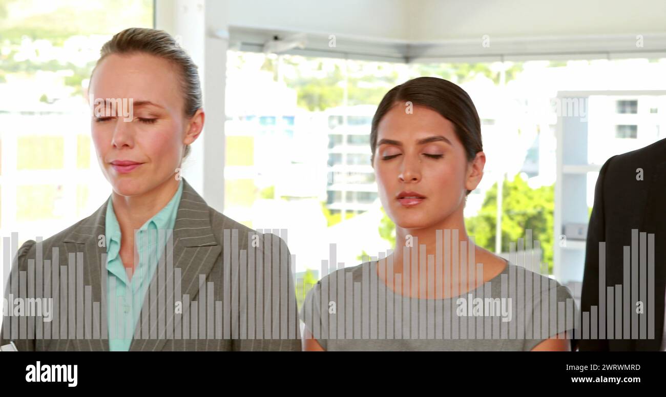 The image is a digitally generated image of a music equalizer graph ...