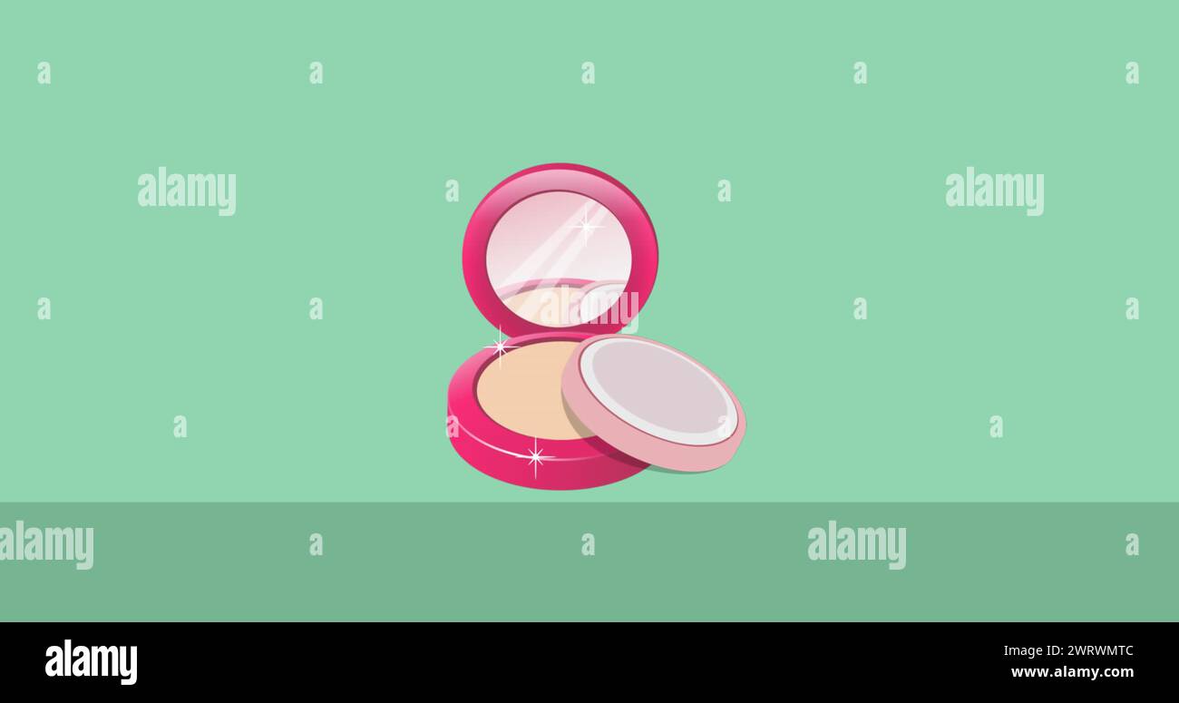 Image of face powder icon on green black background Stock Photo - Alamy