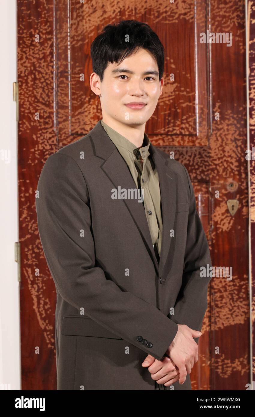 Tokyo, Japan. 14th Mar, 2024. Japanese actor Koshi Mizukami attends an opening event of a ...