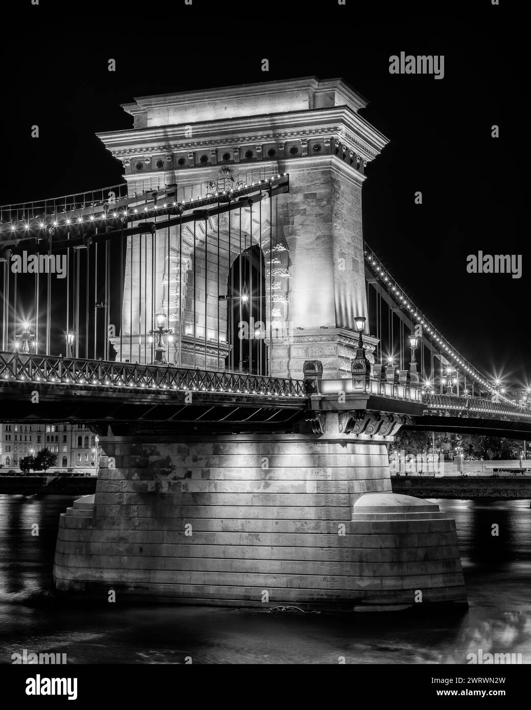 Famous chain bridge Black and White Stock Photos & Images - Alamy