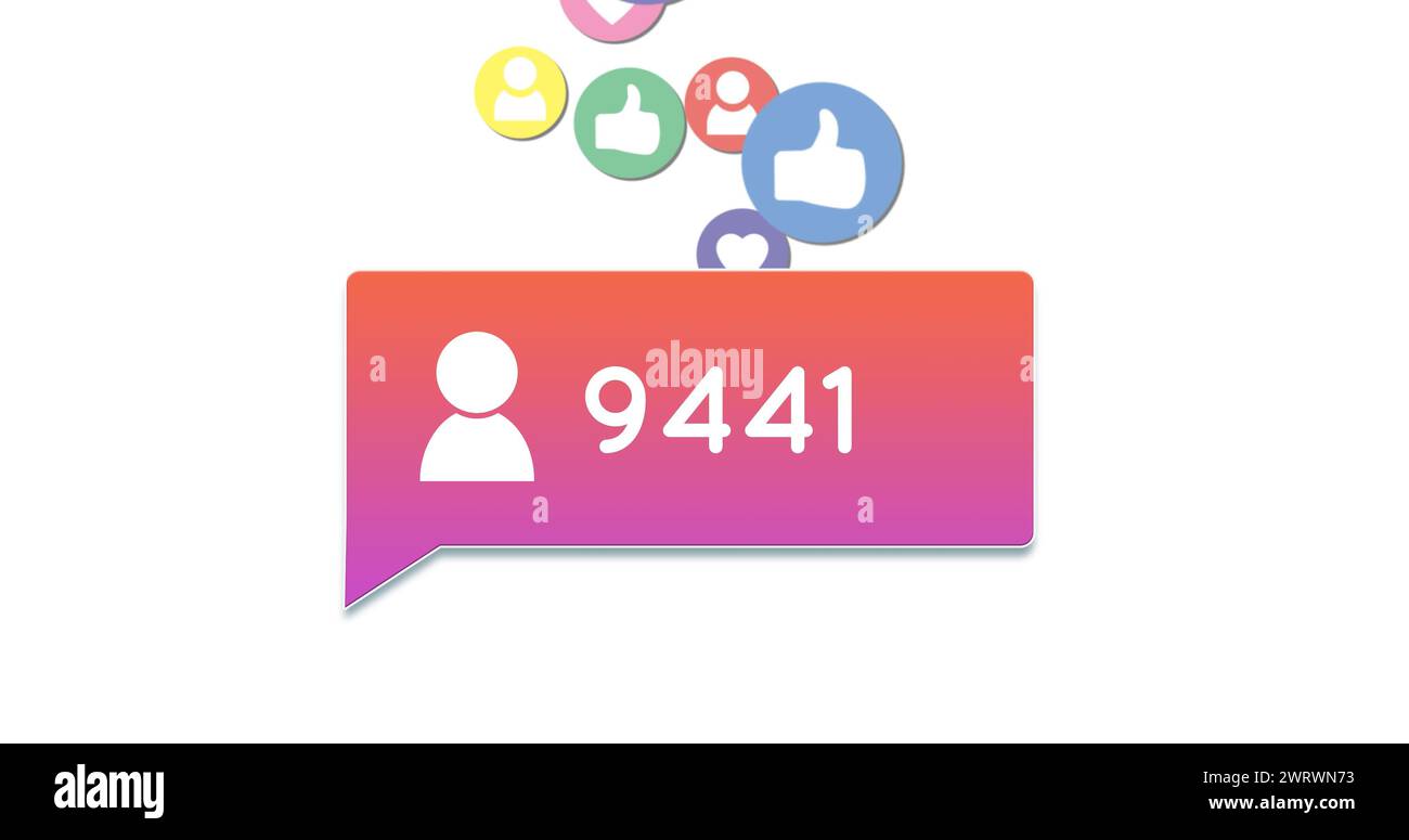 Social media icons increasing numbers Cut Out Stock Images & Pictures ...